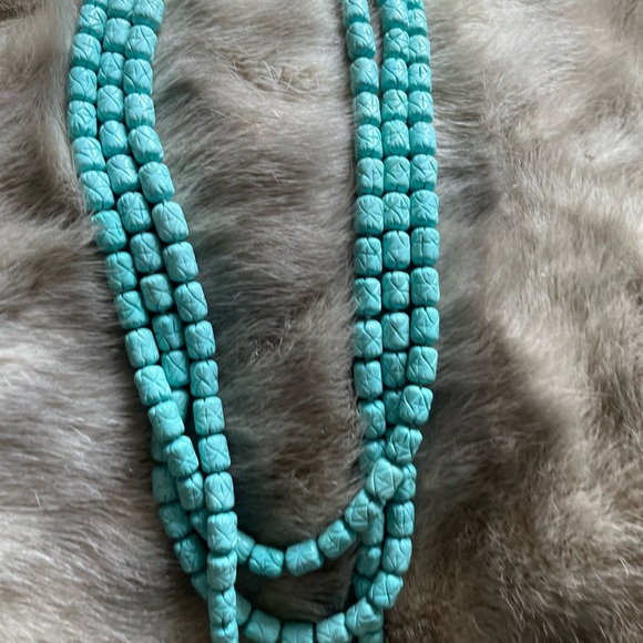 Jewelry | Authentic Three Strand Turquoise Stone Necklace | Poshmark